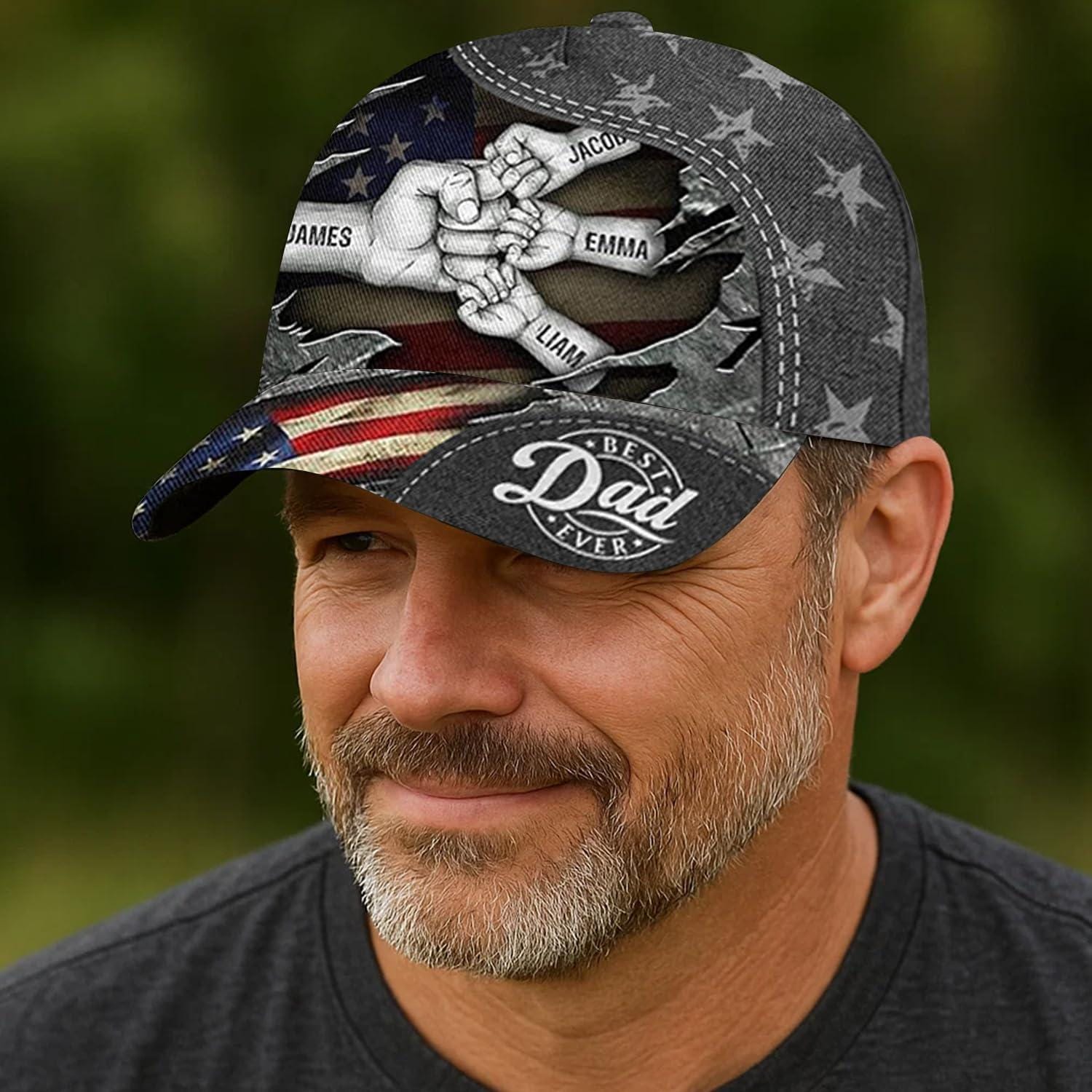 Personalized Dad Cap With Kids Names, Custom Dad Hats for Men ...