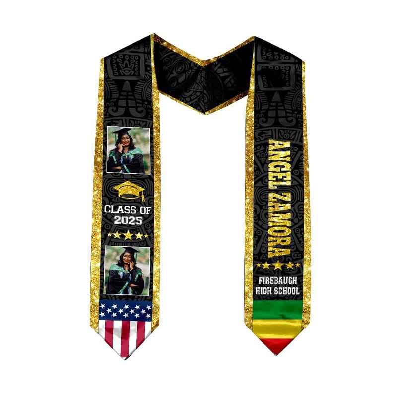 Personalized African American Graduation Sash, African Flag Grad Sash ...