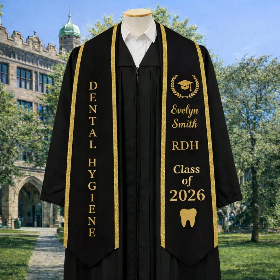 Personalized Dental Hygiene Graduation Stole, Custom RDH Graduation ...