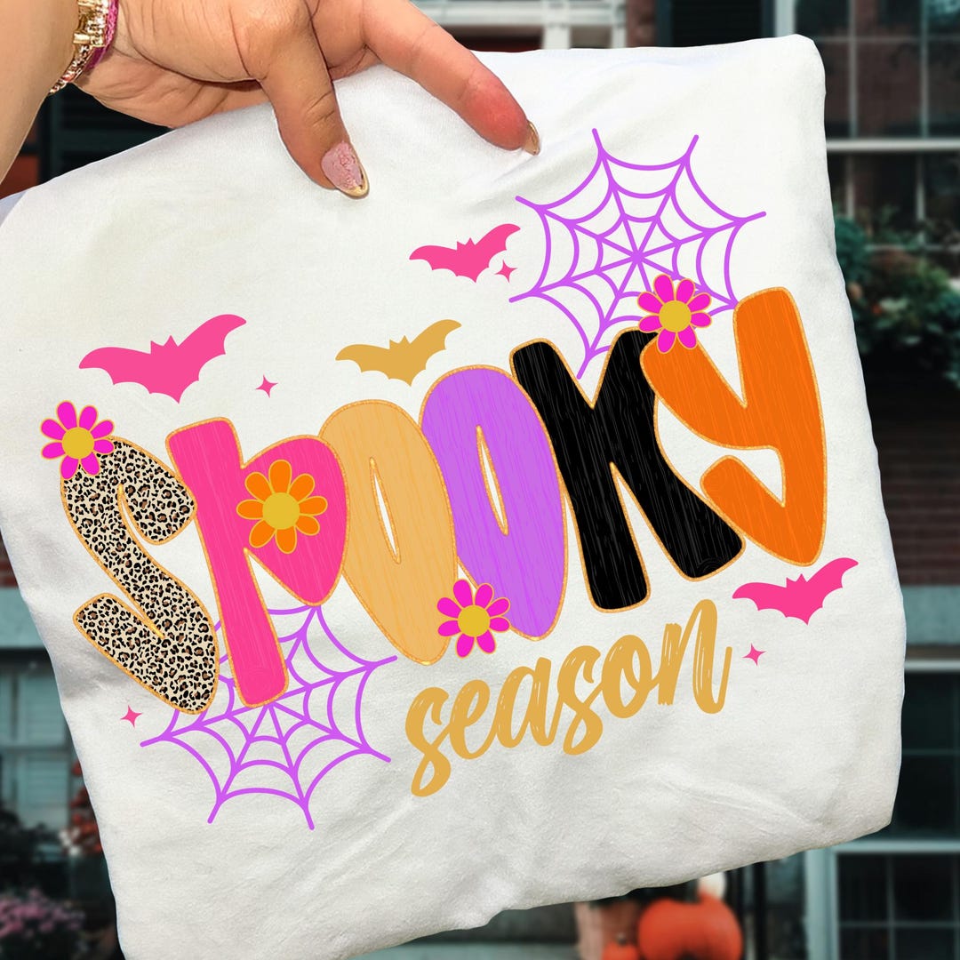 Spooky Season Preppy PNG | Pink Retro Halloween PNG | Leopard Plaid ...