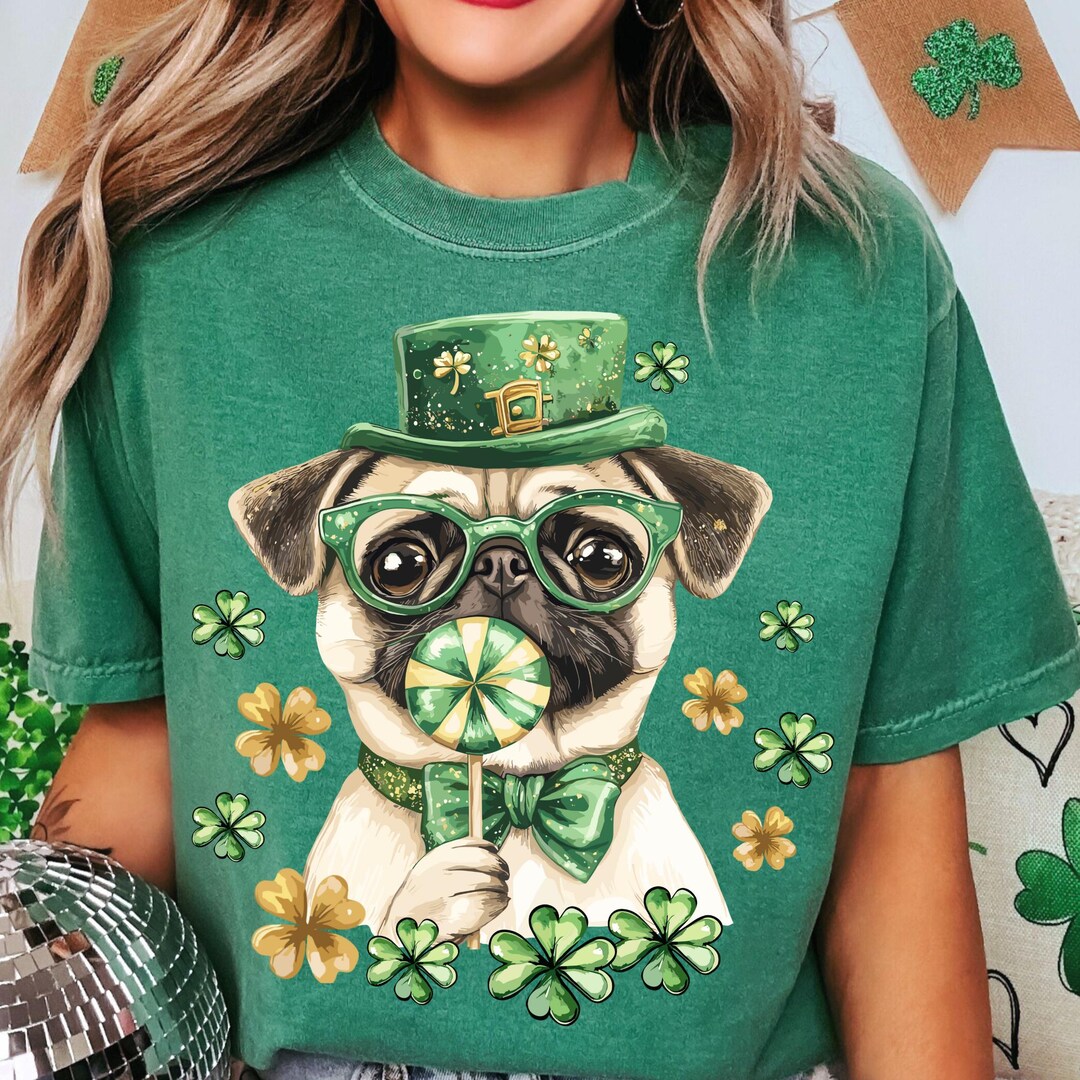 Pug Saint Patrick Png, Saint Patrick's Day Flirty PNG, Saint Patrick ...