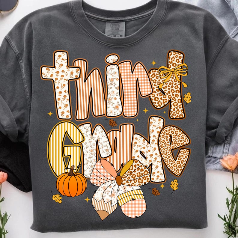 Fall Back to School PNG Bundle: Teacher Shirt Design, Pencil Bow ...