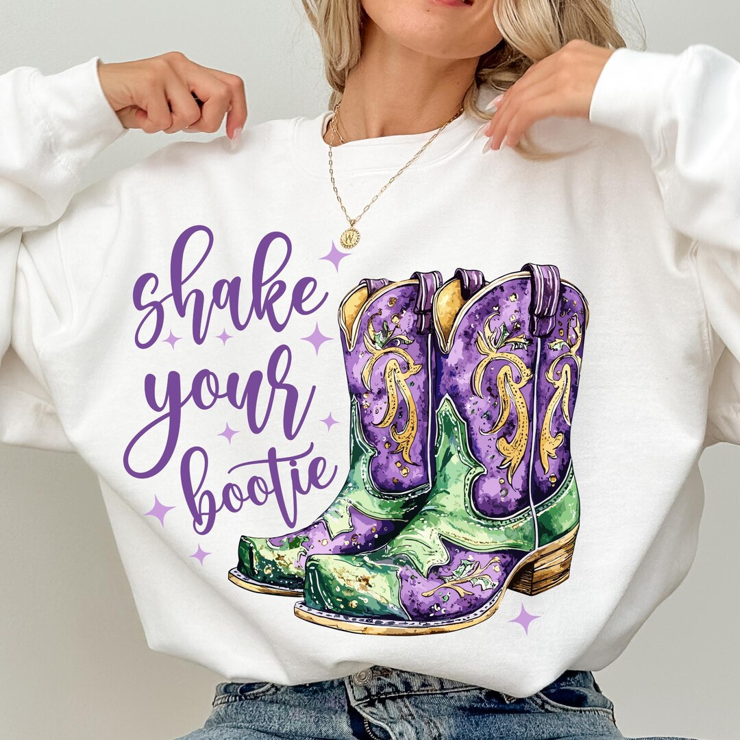 Shake Your Booty PNG, Mardi Gras Cowboy Boot, Brush Stroke Boots PNG ...
