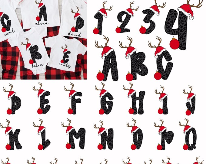 Christmas Alphabet Clipart | Festive Lettering With Santa Hats ...