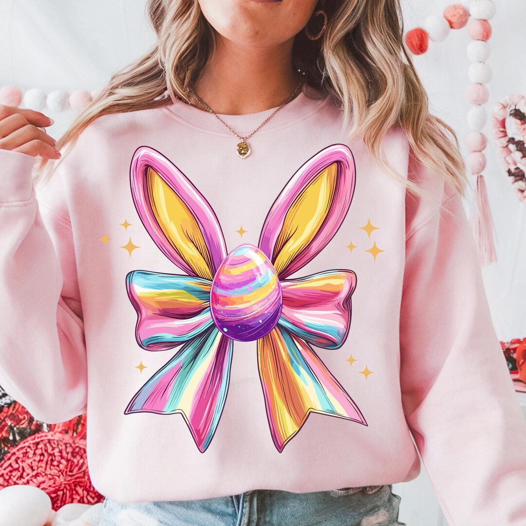 Flirty Bunny Ears Png, Bow Png, Happy Easter Png, Pink Toile Easter ...