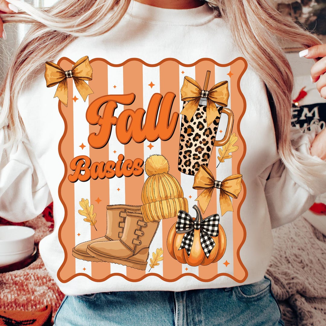 Fall Basics Png Autumn PREPPY, Autumn Aesthetic Clipart Png Pumpkin ...