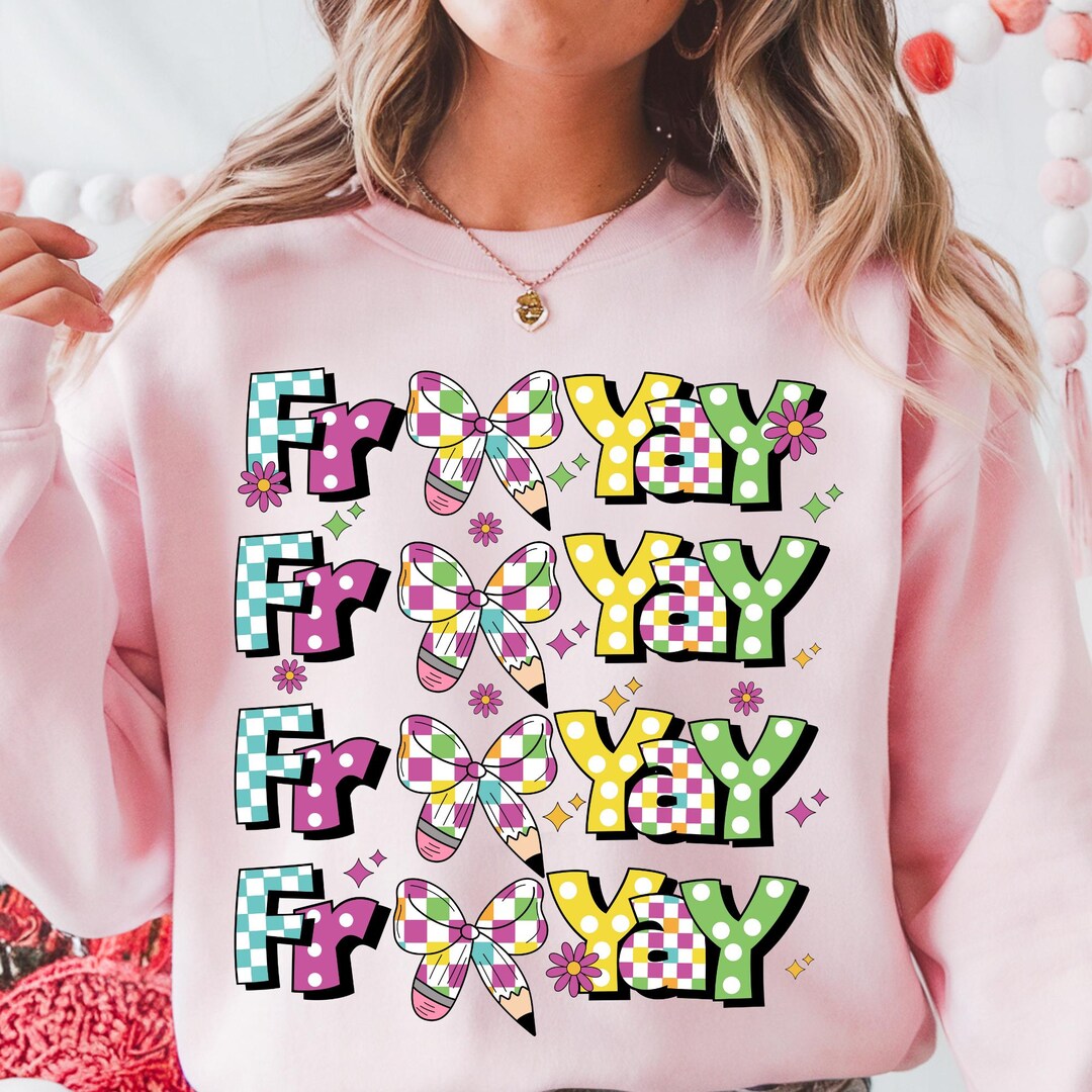 Happy Friday Png, Retro Plaid Friday Png, Friday Png, Teacher Png ...