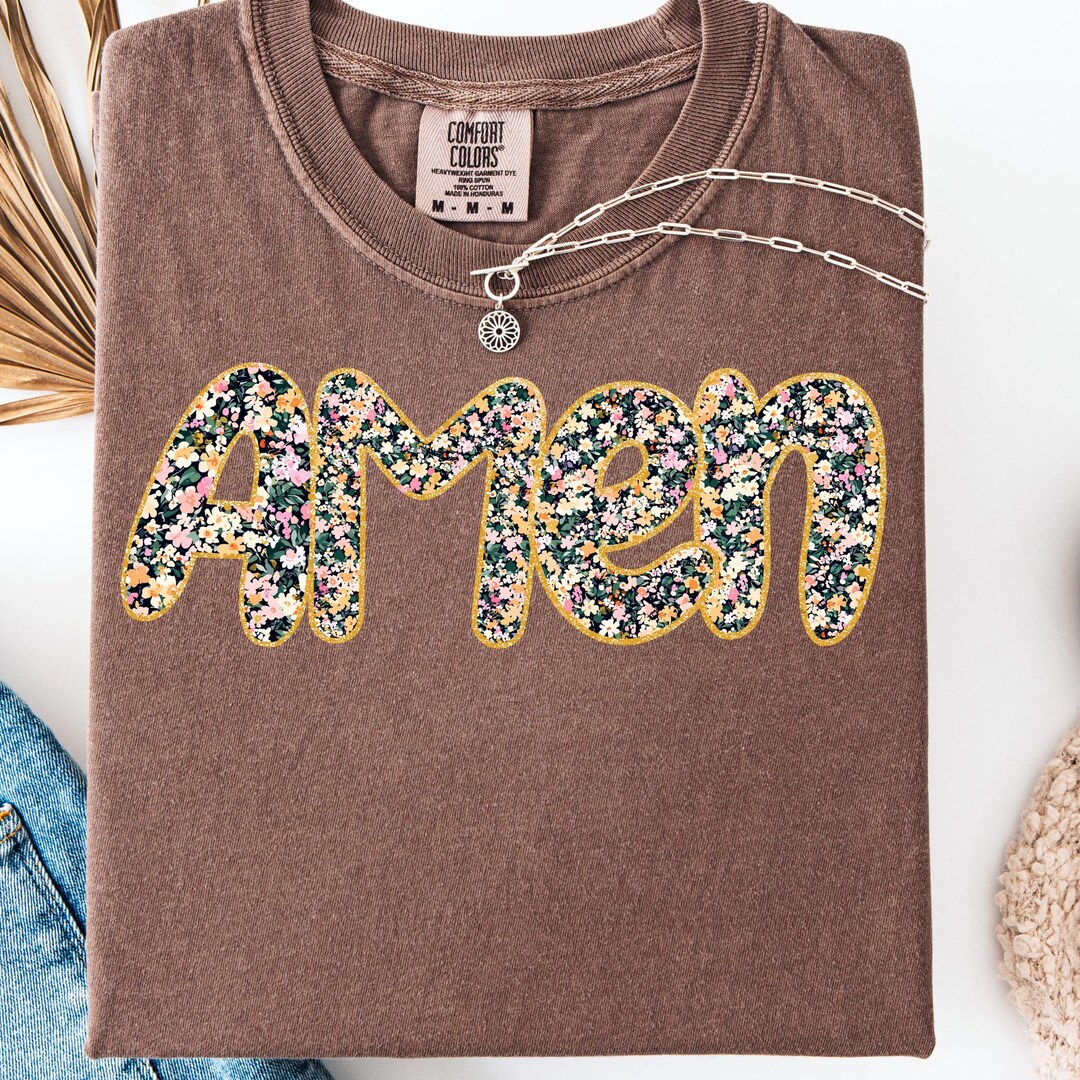 Amen PNG With Floral Glitter, Amen Png Retro, Easter Preppy Png, Amen ...