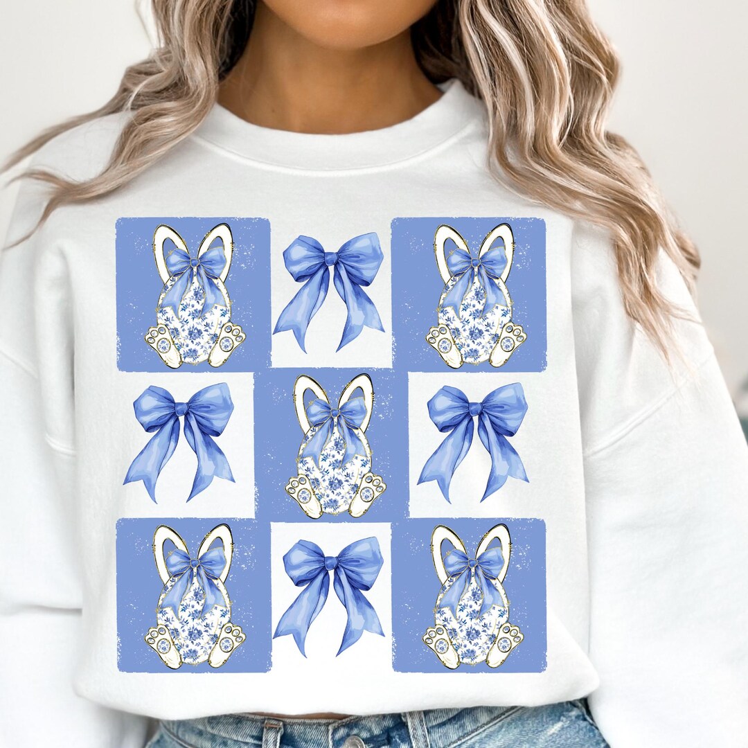 Happy Easter PNG, Blue Chinese Floral Bread Png, Large Millennial ...