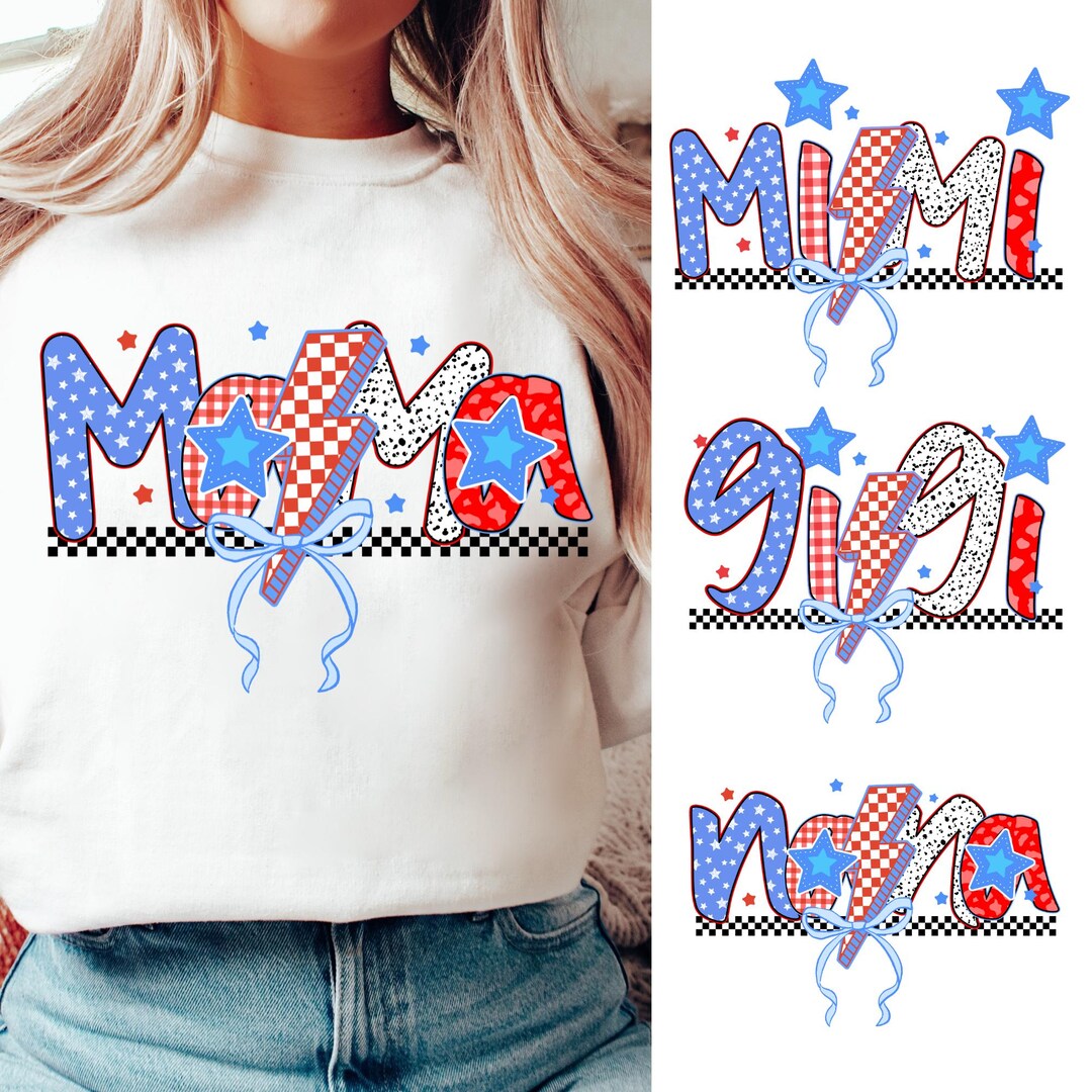 Preppy Retro 4th of July Box Pack Png, Custom Fireworks From American ...