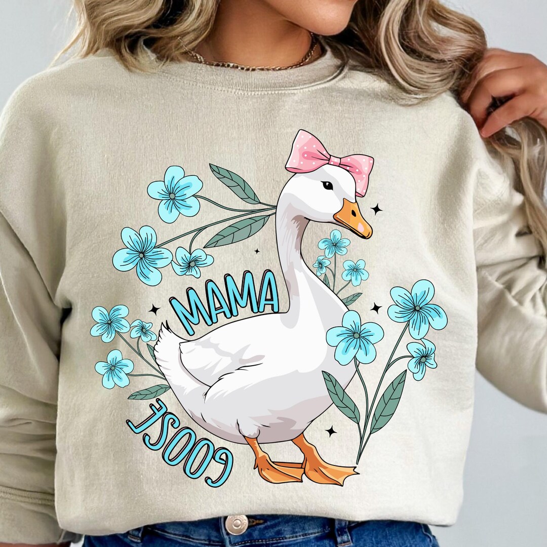 Mom Goose Floral PNG: Mother's Day Duck Design (digital Download) - Etsy