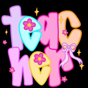 Preppy Letters and Numbers PNG Pack, 6 Color Doodle Alphabet Clipart ...