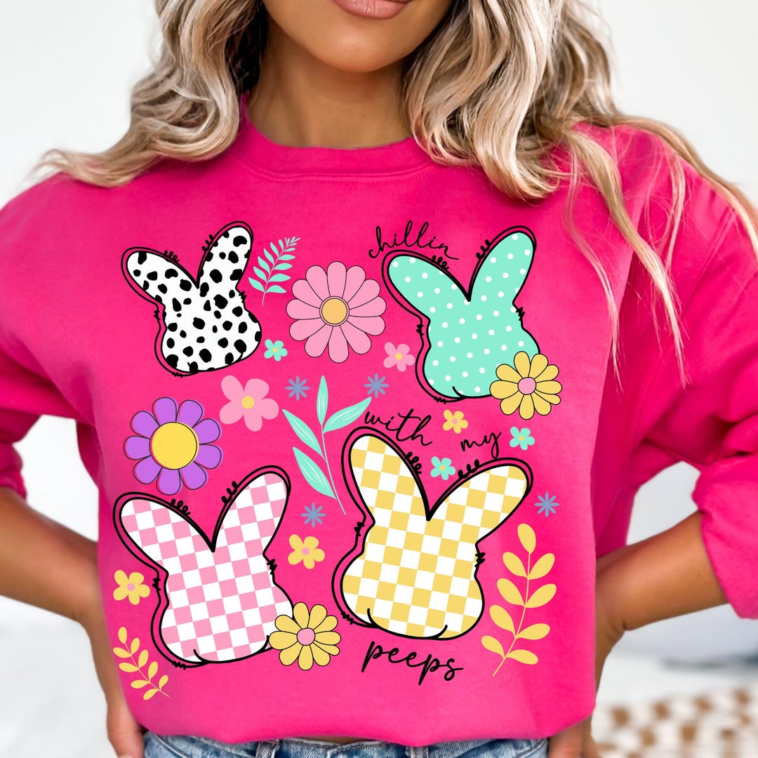 Boho Easter Bunny Png, Spring Floral Chinoiserie Bunny PNG, Big ...