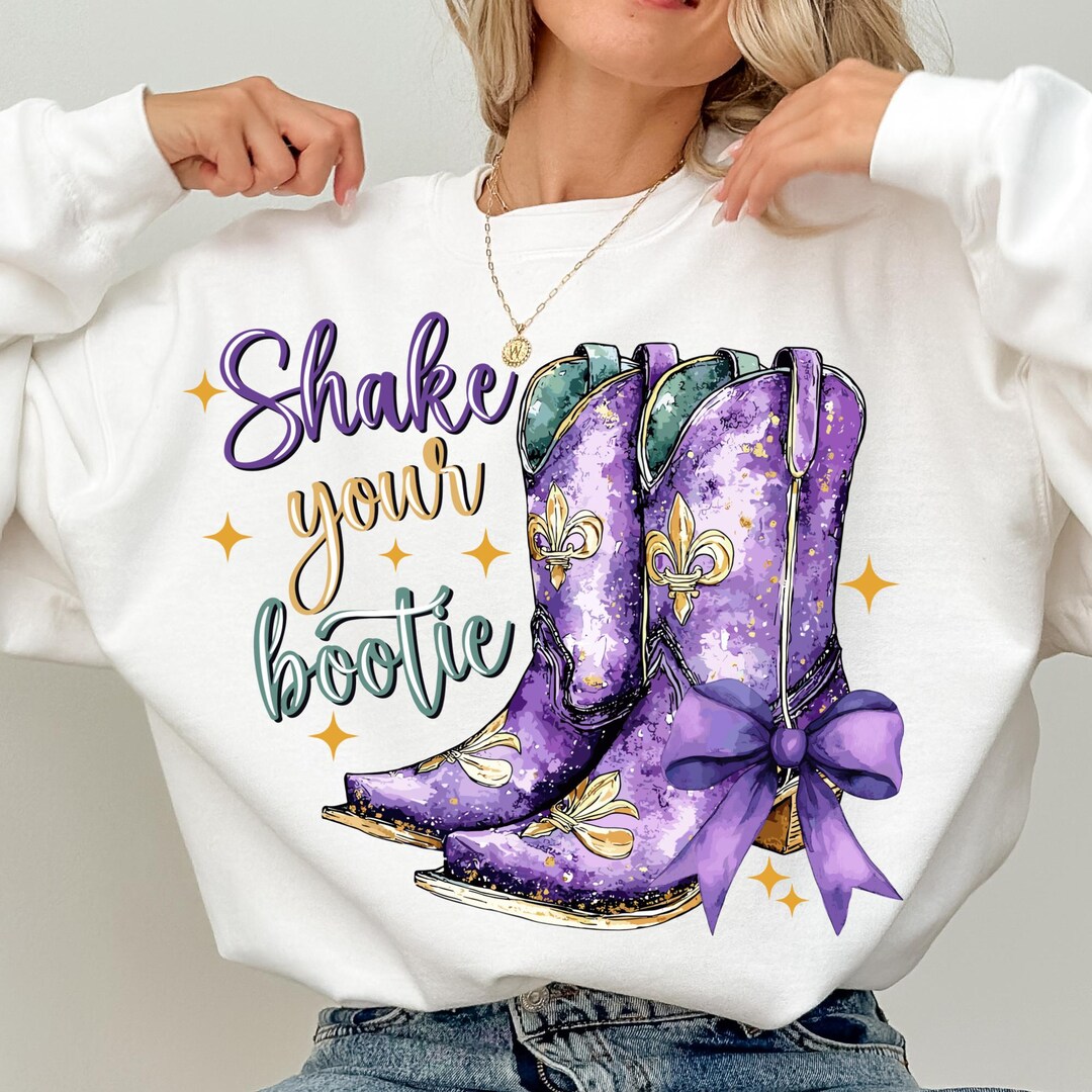 Shake Your Booty PNG, Mardi Gras Cowboy Boot, Brush Stroke Boots PNG ...