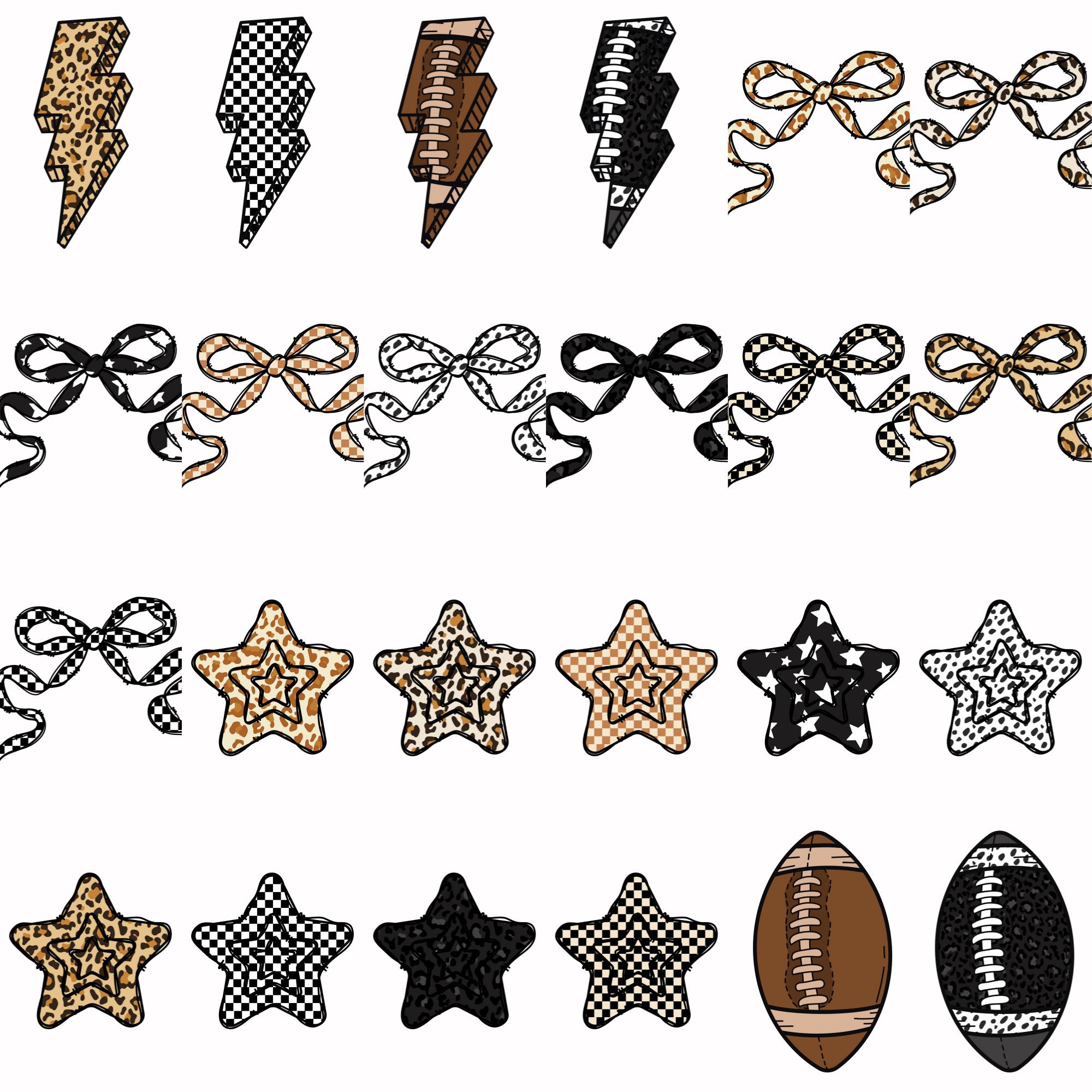 Preppy Alphabet PNG Bundle: Grandmillennial Game Day Letters (digital ...