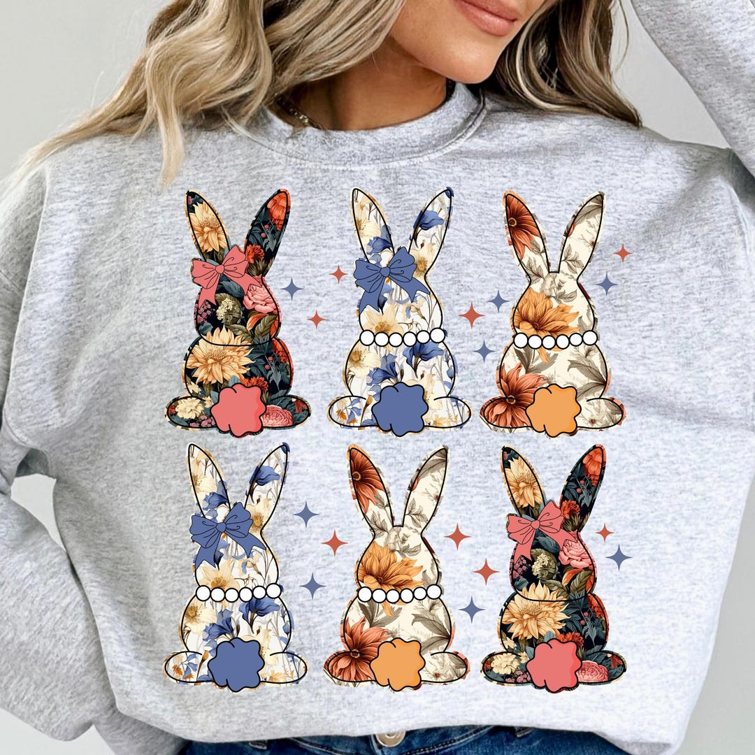 Easter Bunny Flirty Floral Png, Easter Bunnies, Flirty Easter Png ...