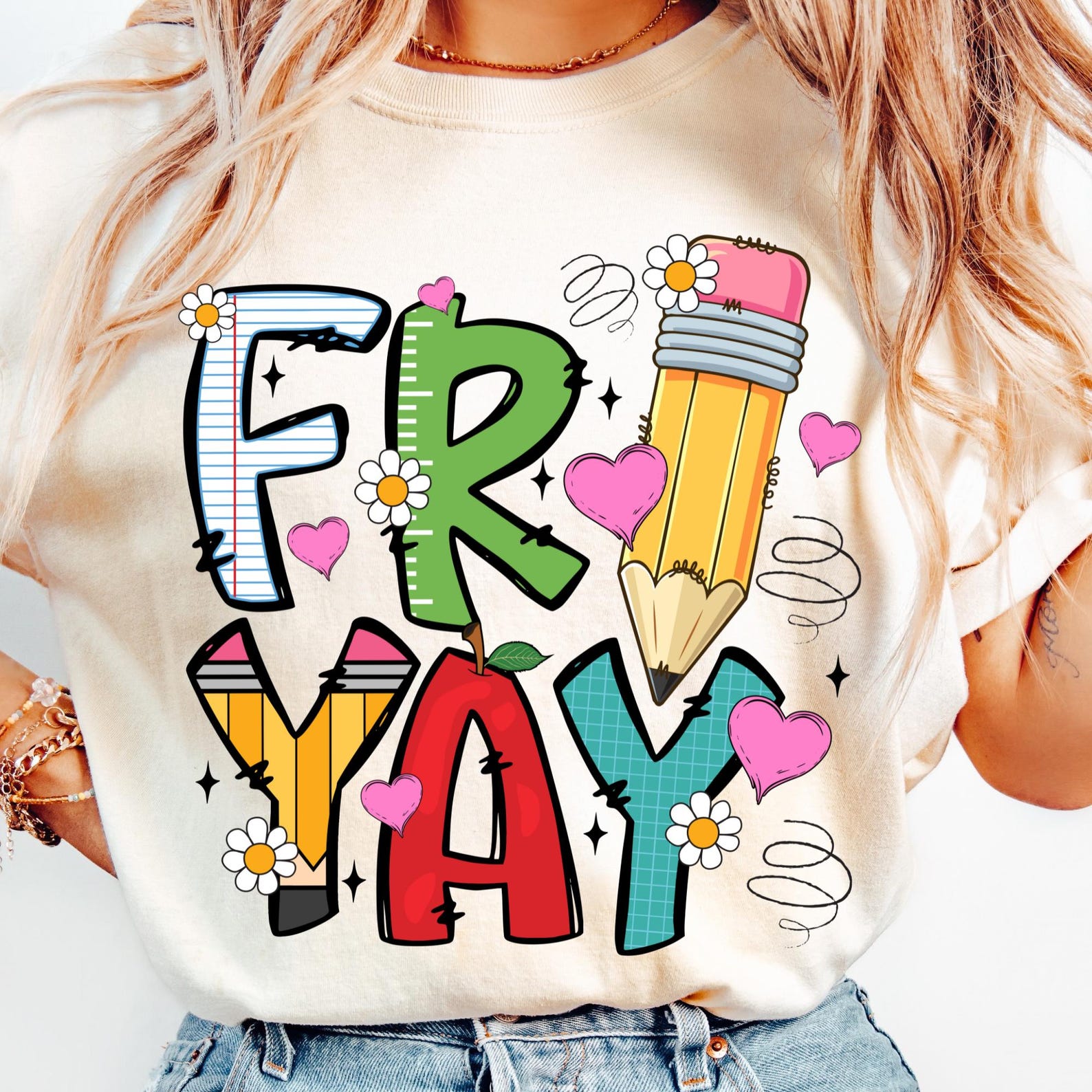 Happy Friday Teacher PNG Teacher Shirt Design Fun School Shirt ...