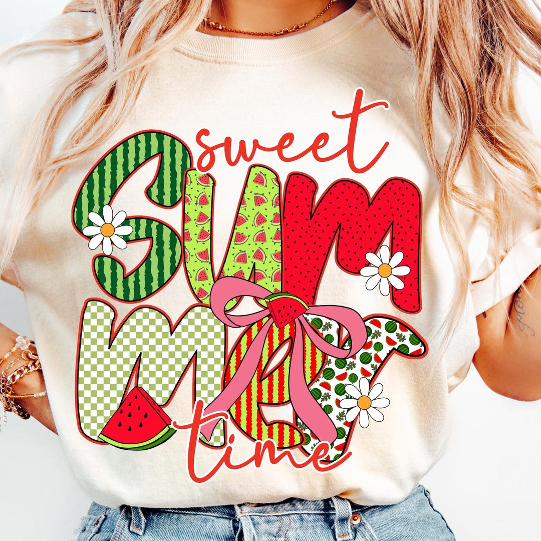 Preppy Summer Vibes: Watermelon (png), Lemon (png), Floral Strawberry ...