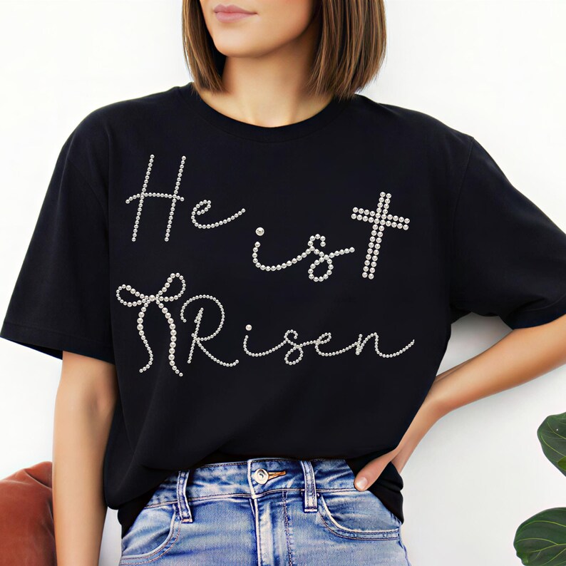 He is Risen Easter PNG | Floral Christian Shirt Design (digital ...