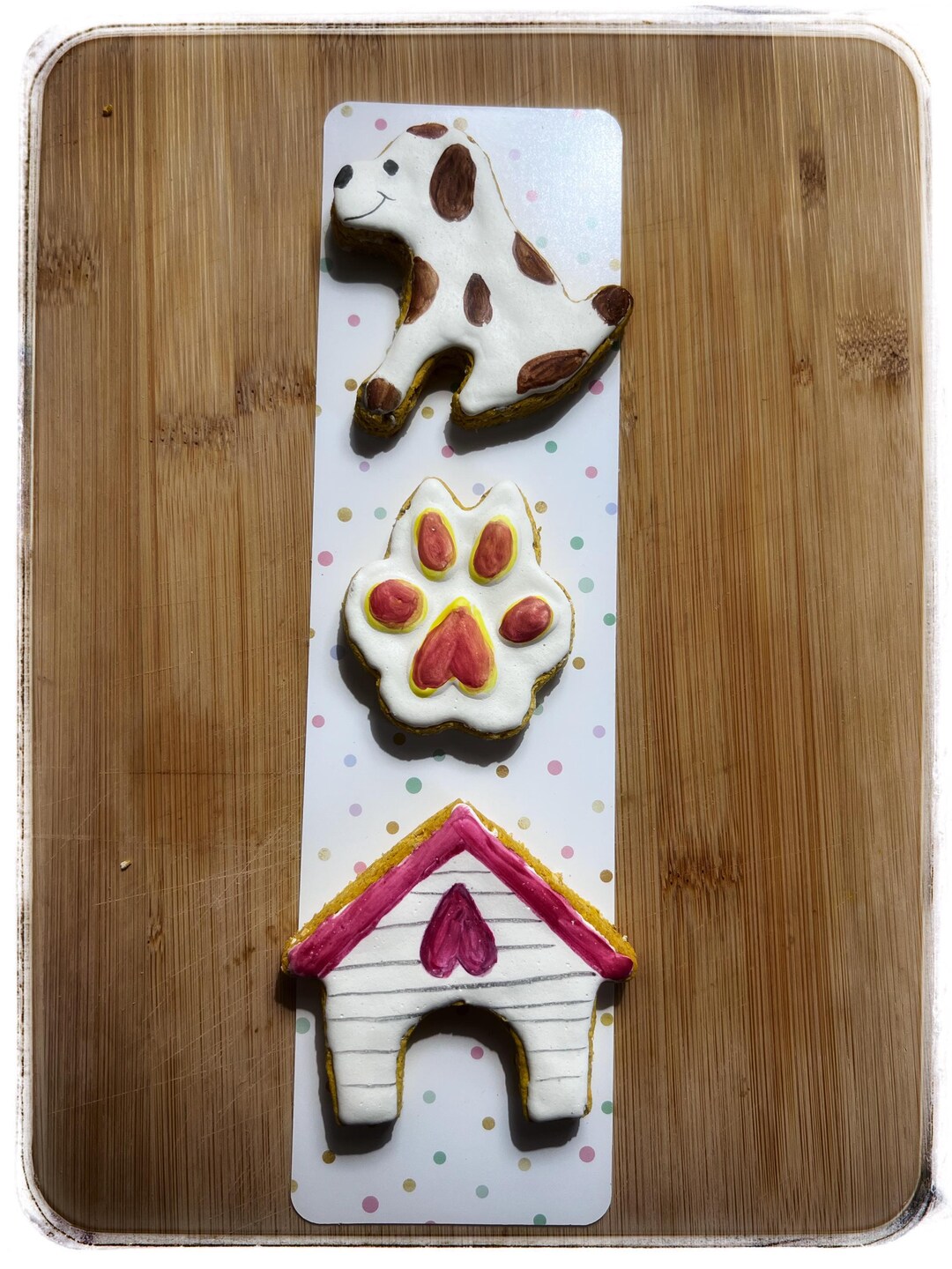 Handmade Dog Treats Custom Decorated, Spotted Puppy, Paw Print and Dog ...