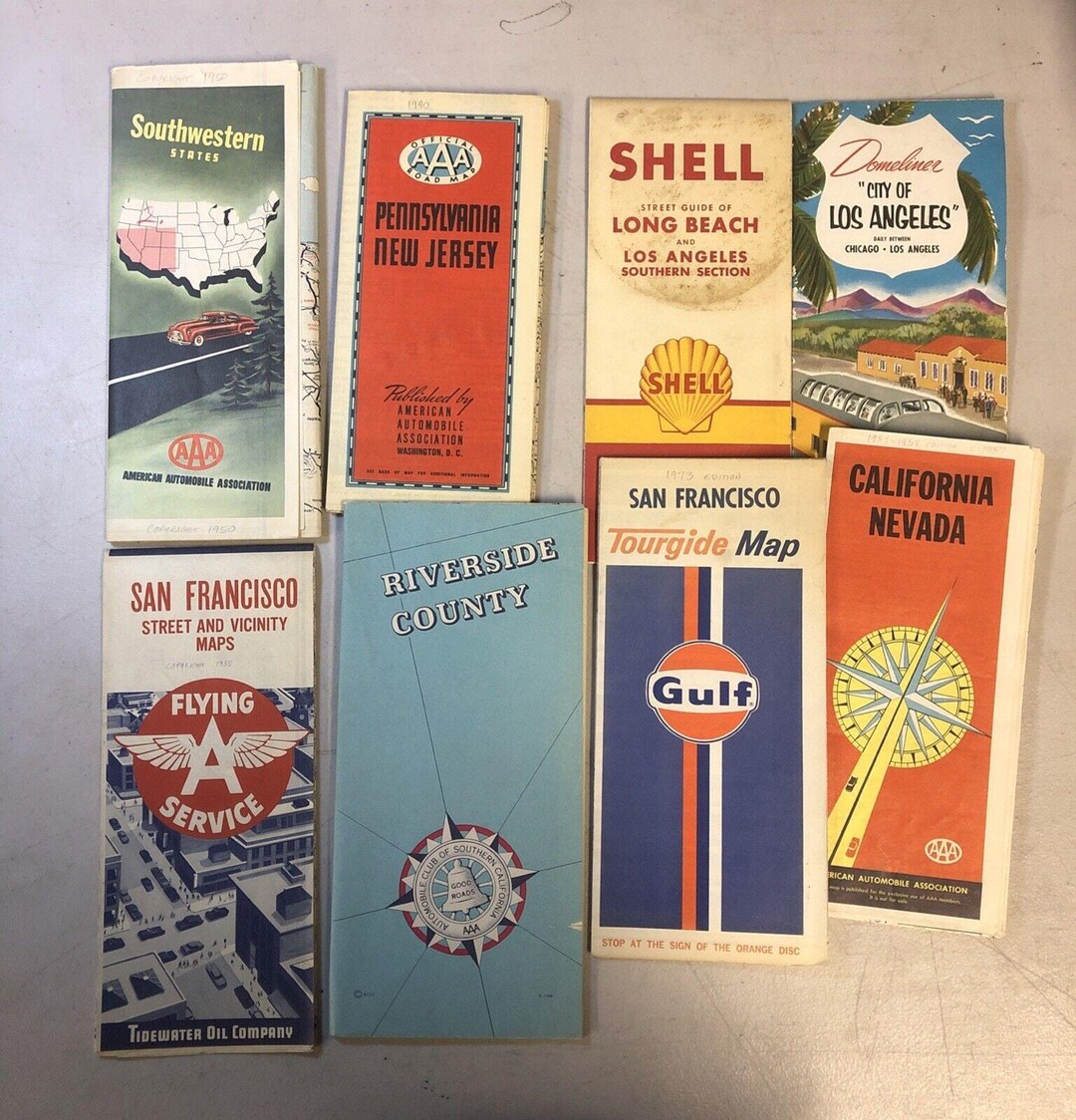 Lot of 8 Vintage Maps - Etsy