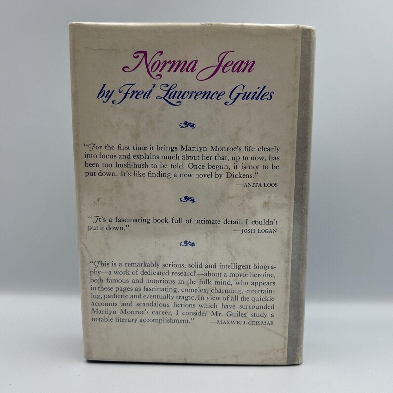 Norma Jean : the Life of Marilyn Monroe by Fred Lawrence Guiles 1969 ...