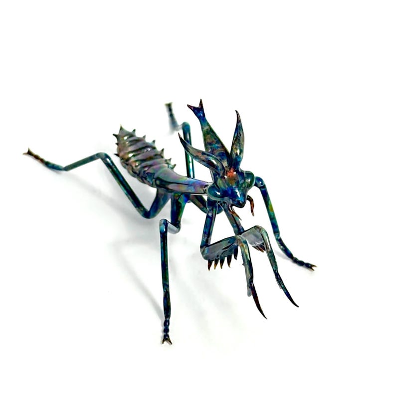 Iridescent Conehead Praying Mantis - Glass Figurine Sculpture - Etsy