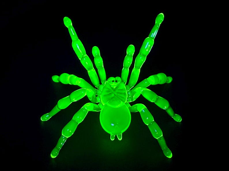 Uranium Glass Tarantula Spider - Glass Figurine Sculpture - Etsy