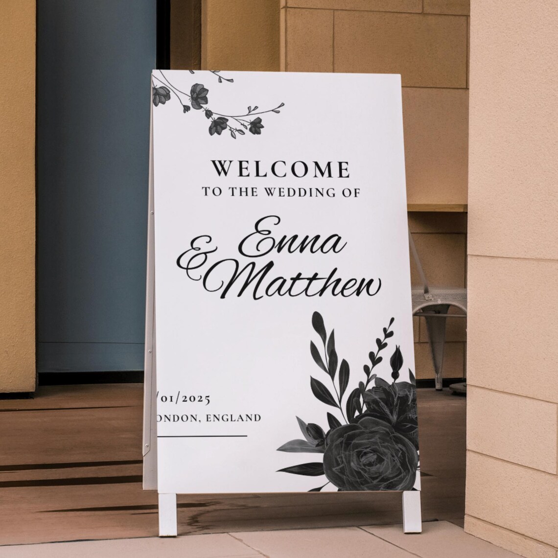Simple Wedding Welcome Poster | Wedding Sign | Personalised Template ...