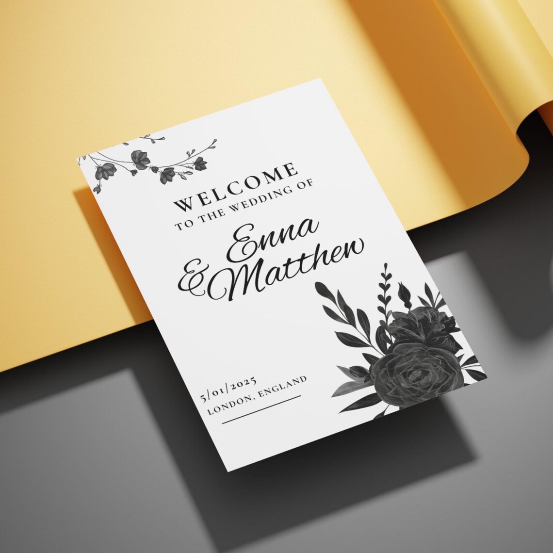 Simple Wedding Welcome Poster | Wedding Sign | Personalised Template ...