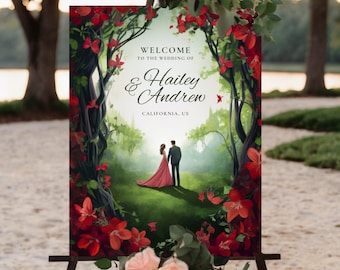 Simple Wedding Welcome Poster | Wedding Sign | Personalised Template ...