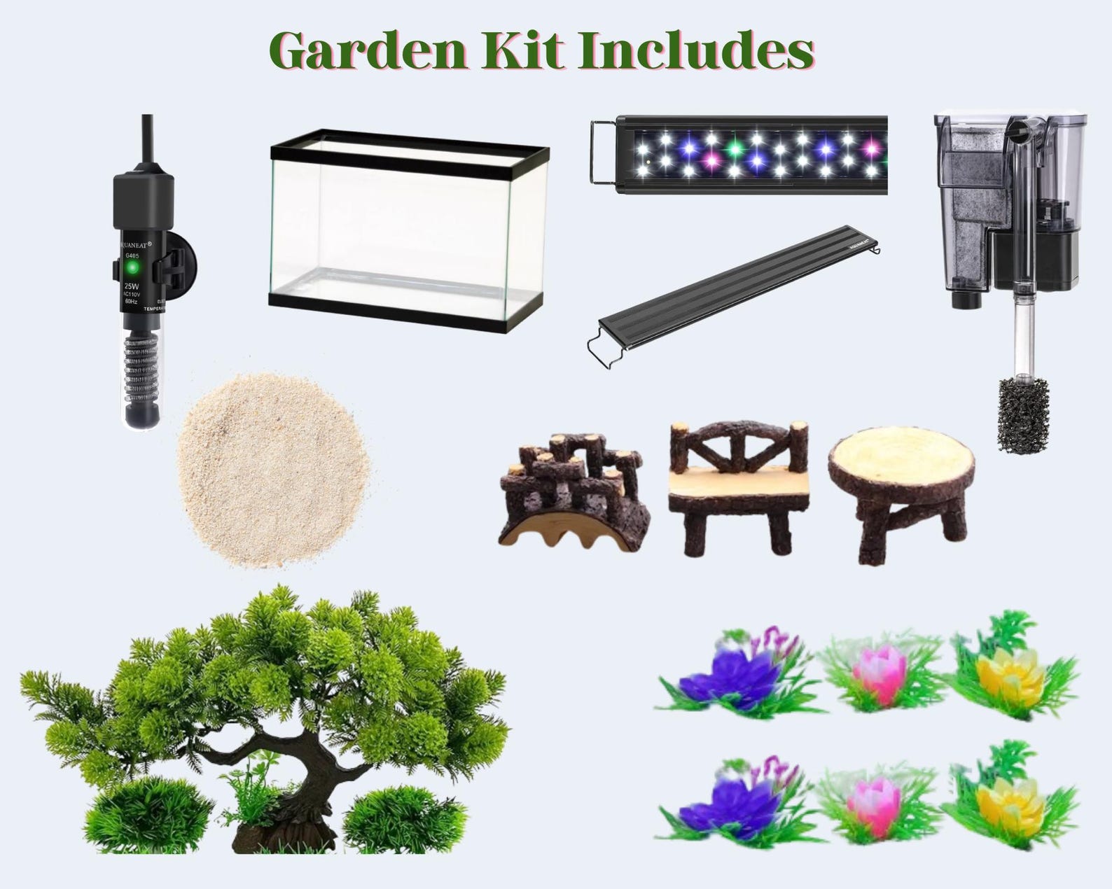 Garden Aquarium Kit - Aquarium Fish Tank Bundle - Etsy