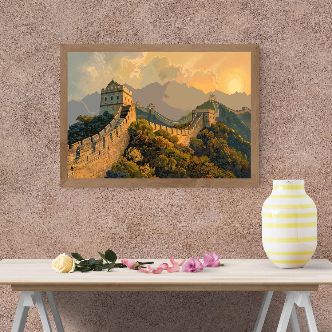 Great Wall of China Travel Poster Great Wall of China Print China Art ...