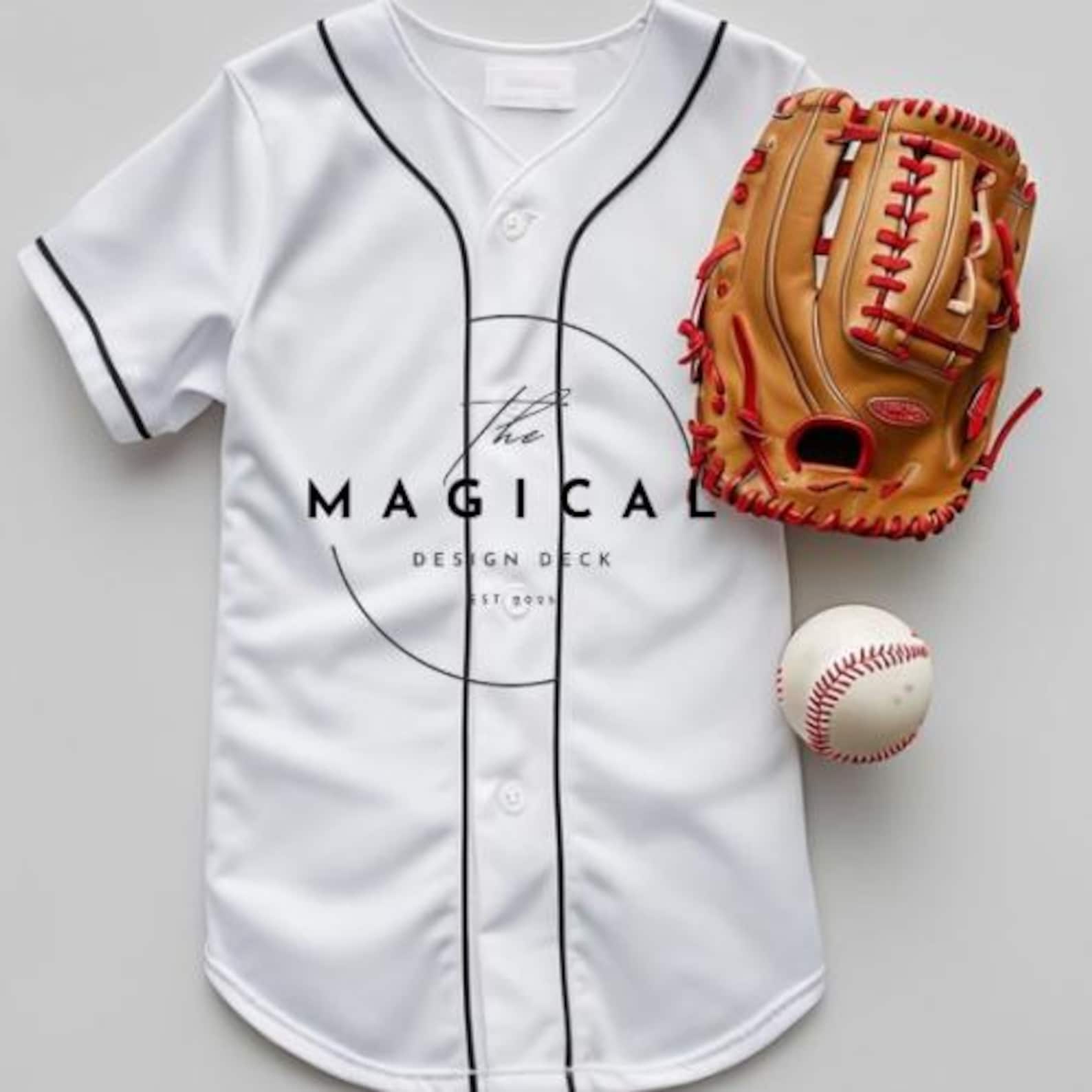 Baseball Jersey Mockup | Blank White Baseball Shirt Mockup | Digital ...