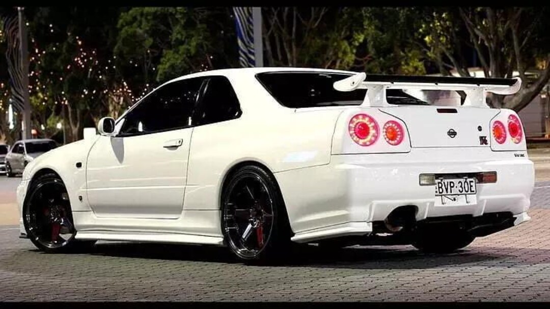 Nissan Gtr R34 Skyline V Spec Canvas Wall Art Picture Print Framed Size ...