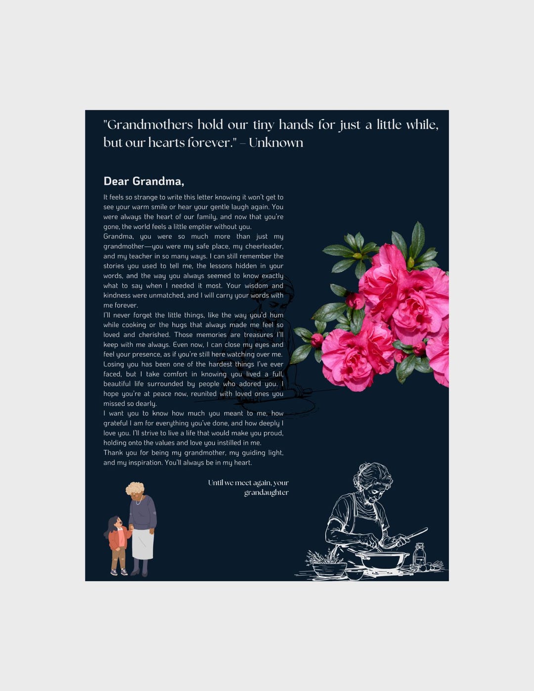 Dear Grandma Memorial Letter – Granddaughter's Heartfelt Tribute to ...