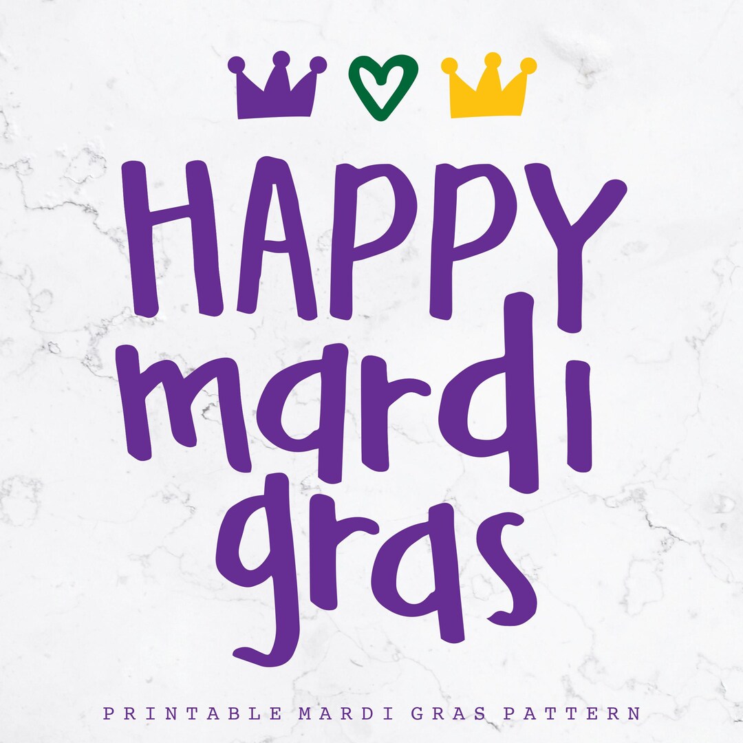 Happy Mardi Gras | Printable | Instant Download | Crowns | King and ...
