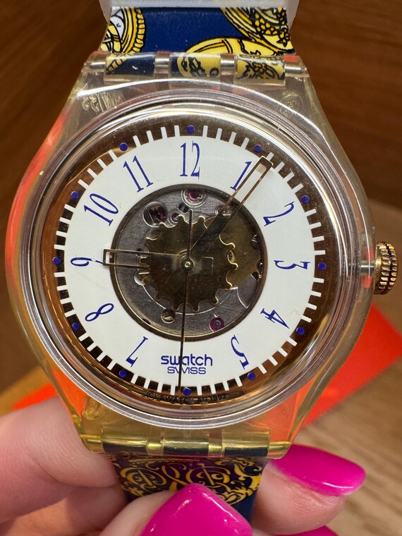 Vintage Swatch Automatic Skeleton Watch SAK106 - Tran… - Gem