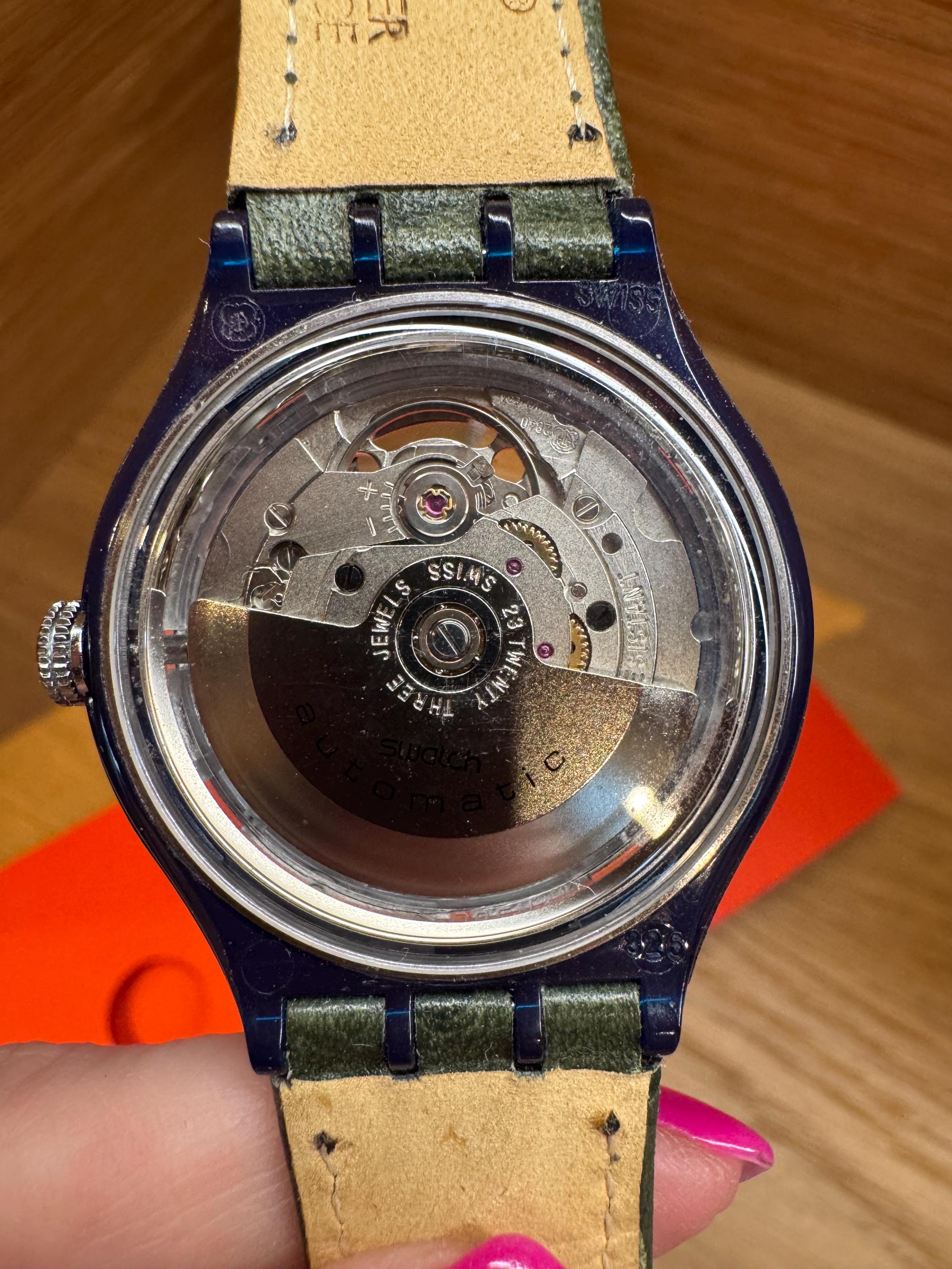 Vintage Swatch SAN 102 Automatic Watch Skeleton Dial - Swiss Made Rare ...