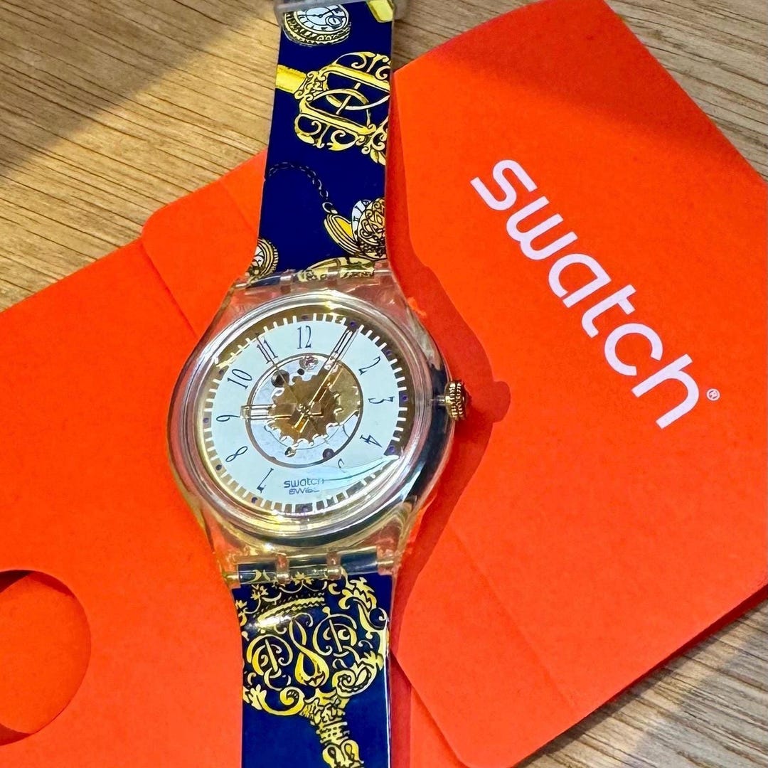 Vintage Swatch Automatic Skeleton Watch SAK106 - Transparent Case ...