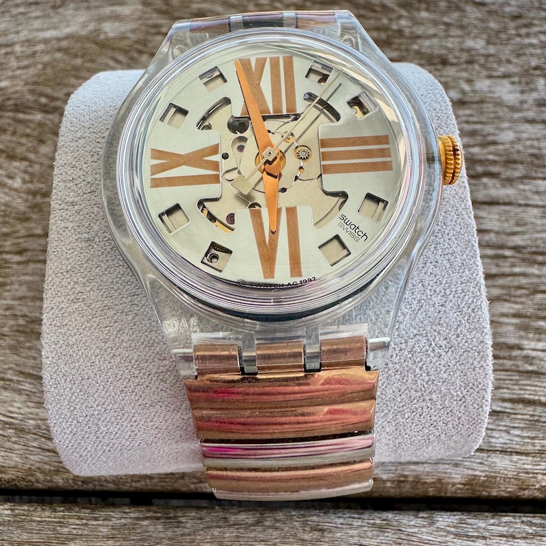 Vintage Swatch Automatic Skeleton Watch: Copper Rush, Flexible Metal ...