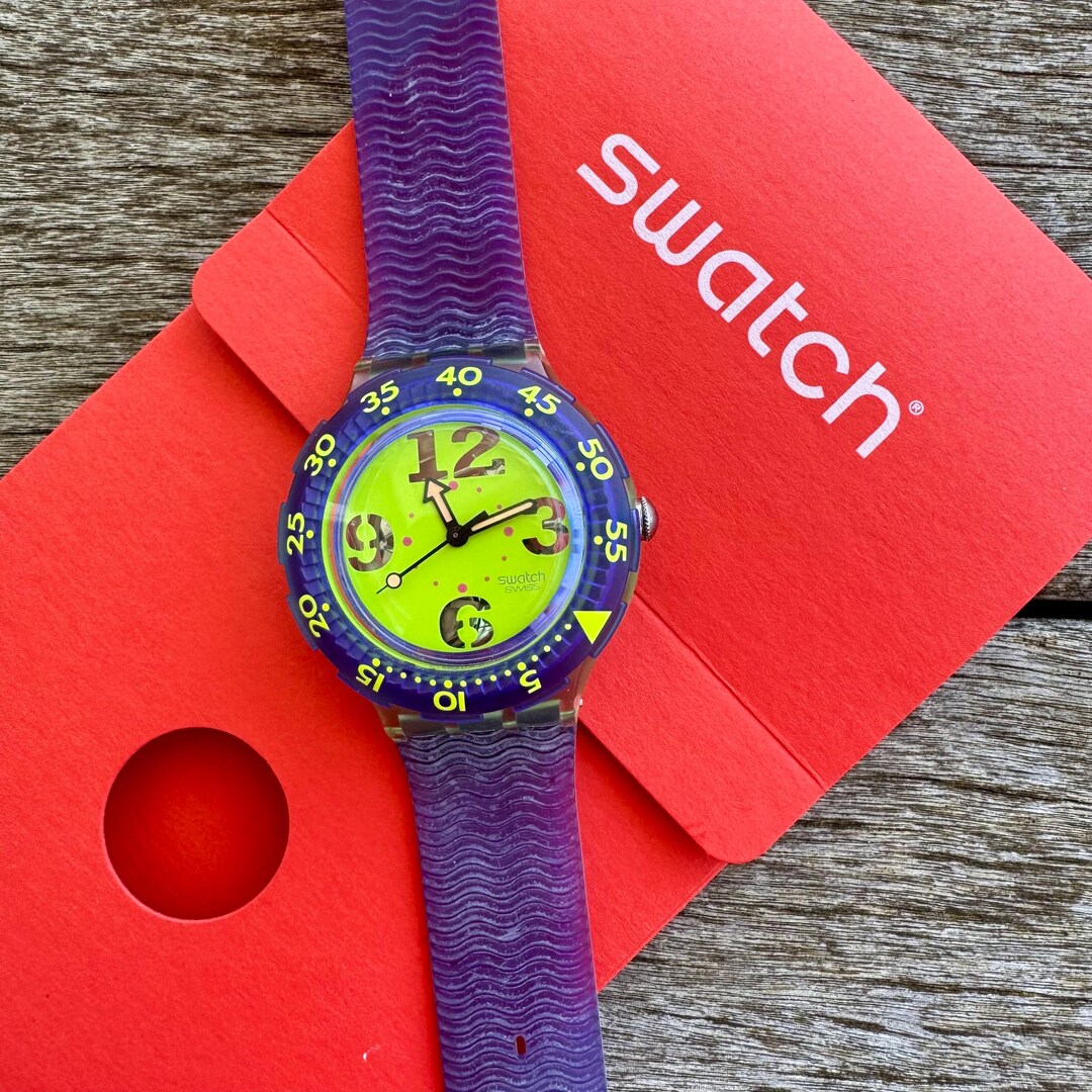 Vintage 1992 Swatch Scuba Spray up Watch - Neon Colors Summer Watch ...