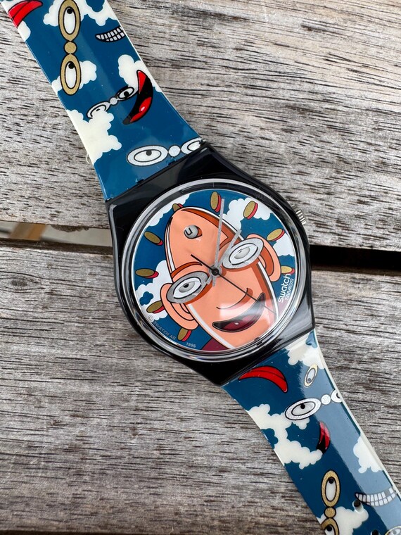 Vintage Swatch Looka Watch, Playful Cartoon Design - … - Gem