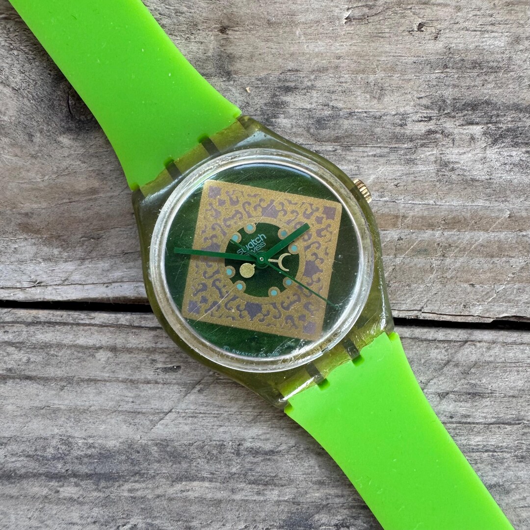 Vintage Green Swatch Watch Jade - Refurbished, Working - Etsy