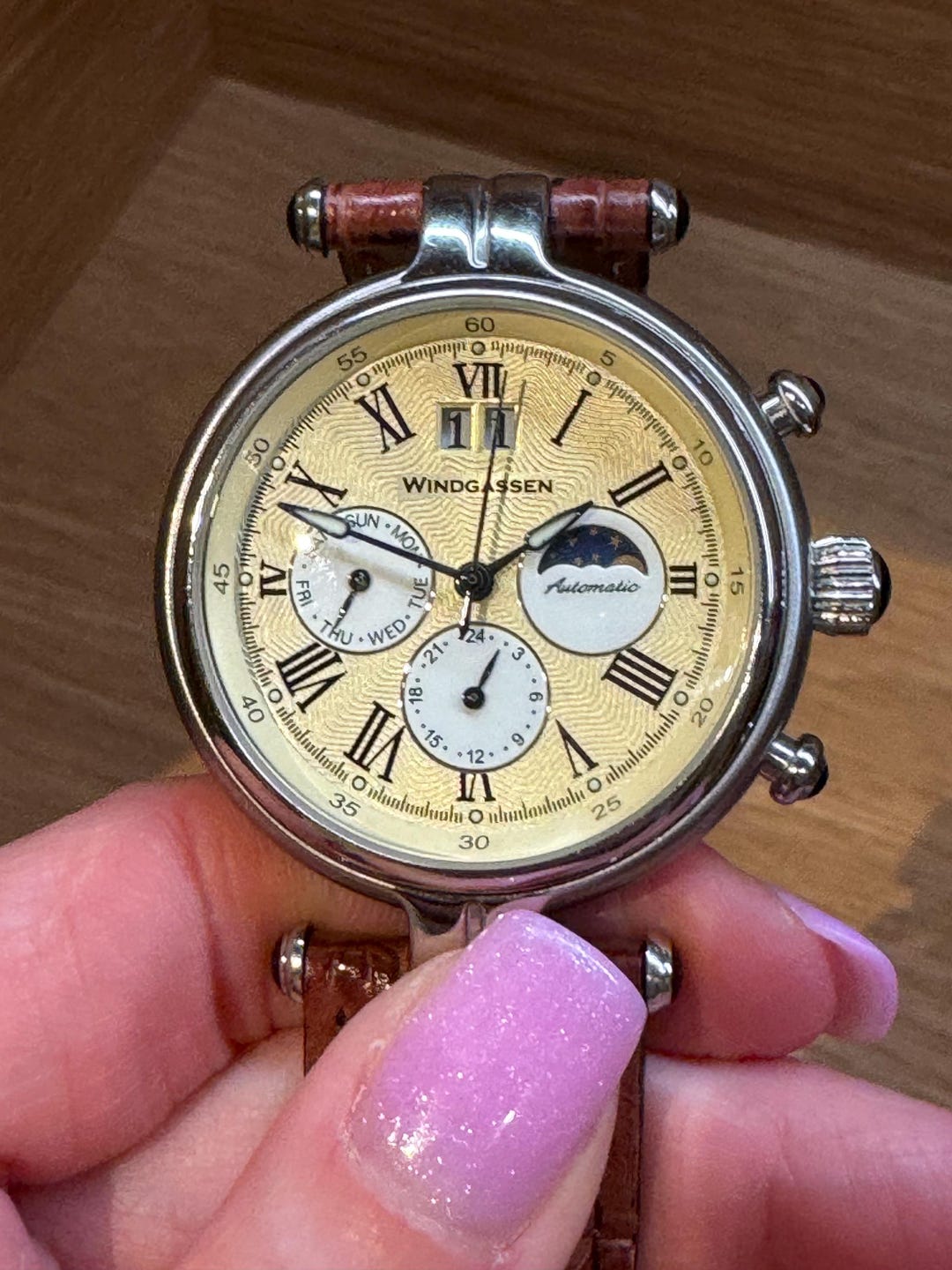 Men Chronograph Watch Moon Phase Automatic Windgassen - Etsy
