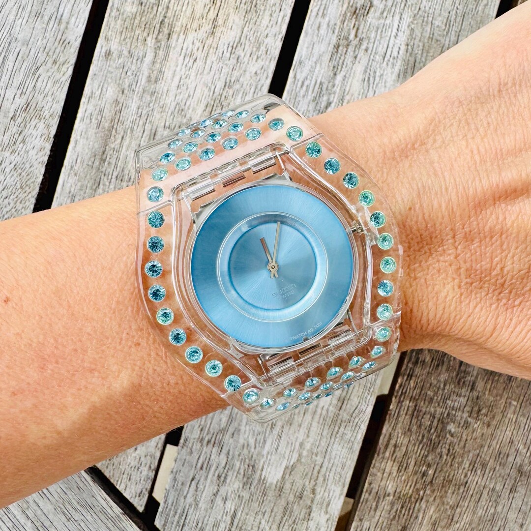 Swatch Bangle Watch Skin Dreamlights Blue - Jewelry Watch - Good ...