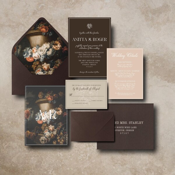 Dark Wedding Invitations - Etsy