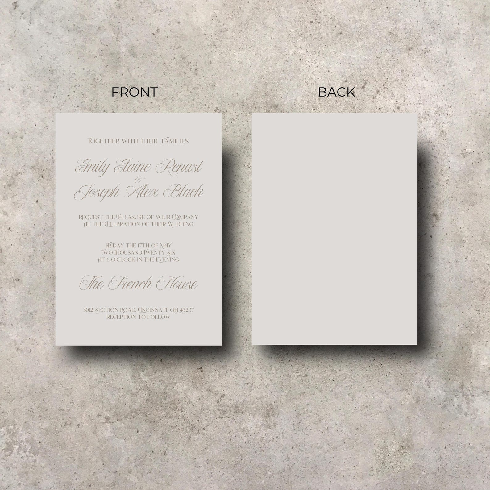 Emily | Wedding Invitation Suite, Neutral Floral Classy, Printable ...