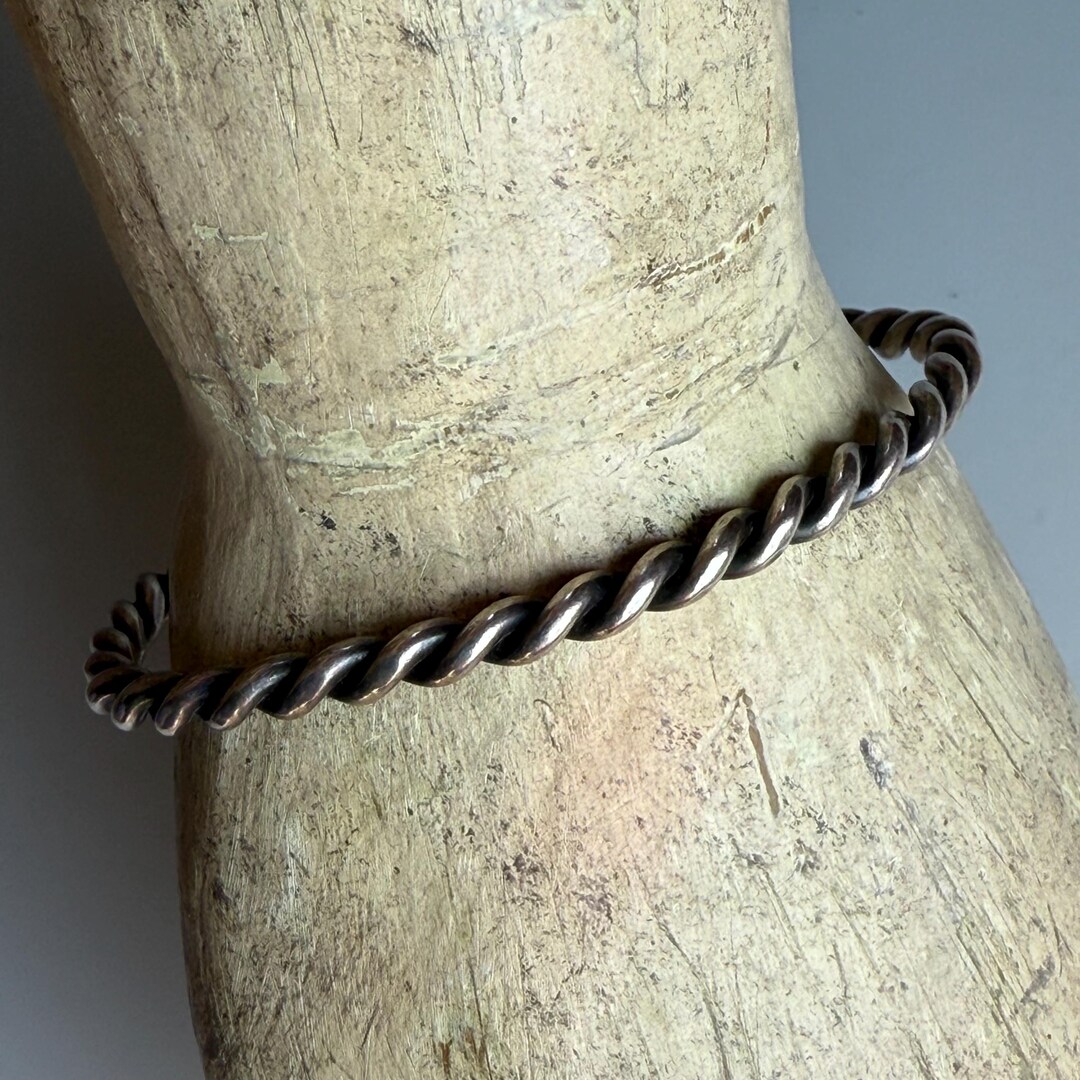 Sterling Rope Twist Cuff Guard 1940s - Etsy
