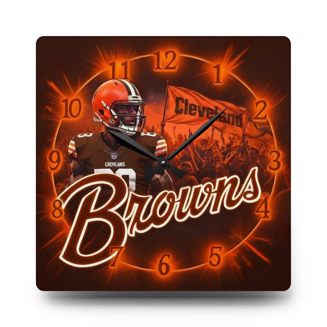 Home Decor NFL Cleveland Browns Spirit Fan Acrylic Wall Clock, Sports ...